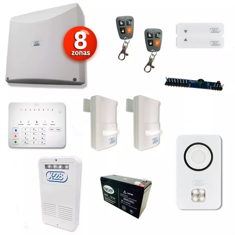 Kit Alarma Casa X28 Cableada Luz Emergencia | Estudio Tecno
